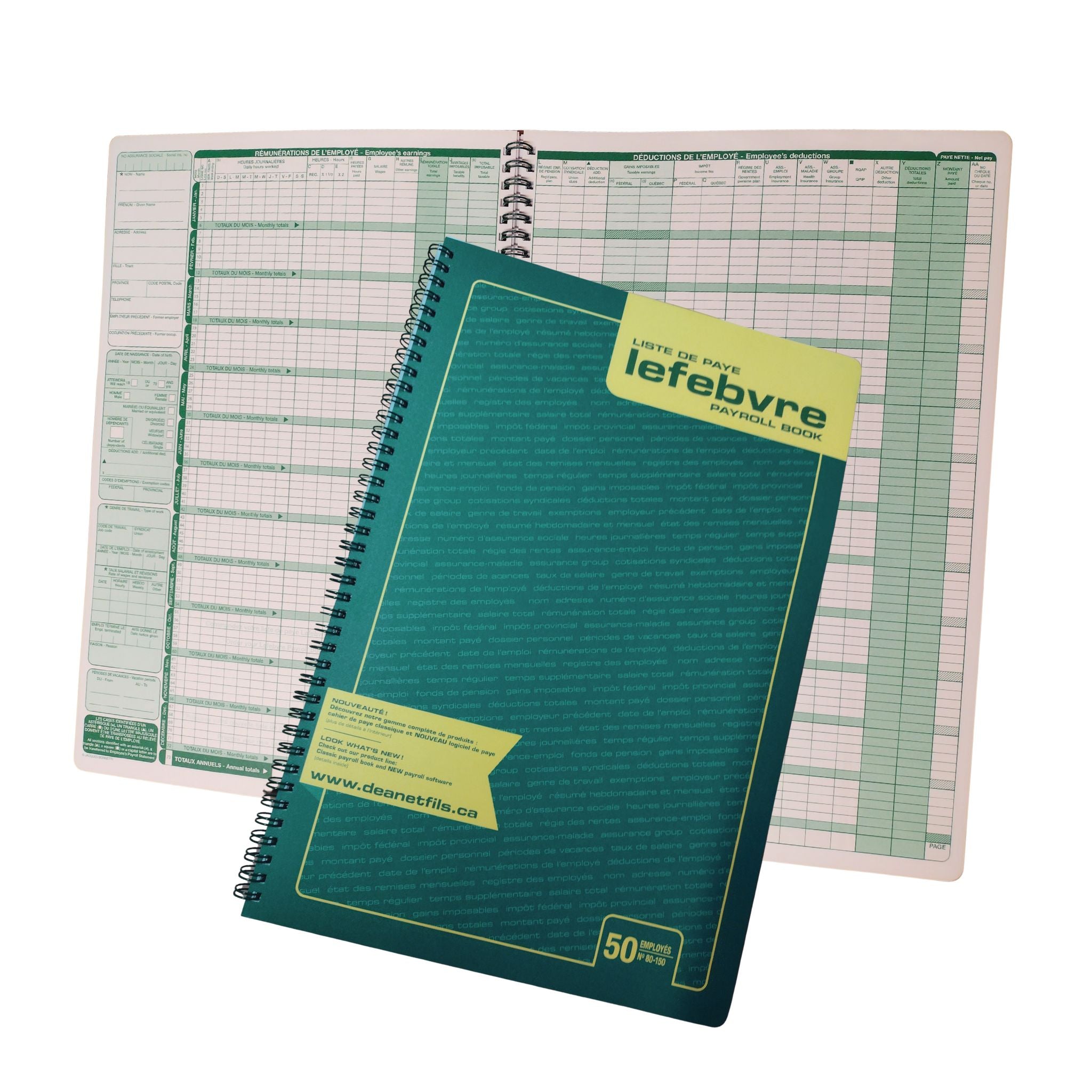 Lefebvre payroll - 50 employees – Dean & Fils Inc